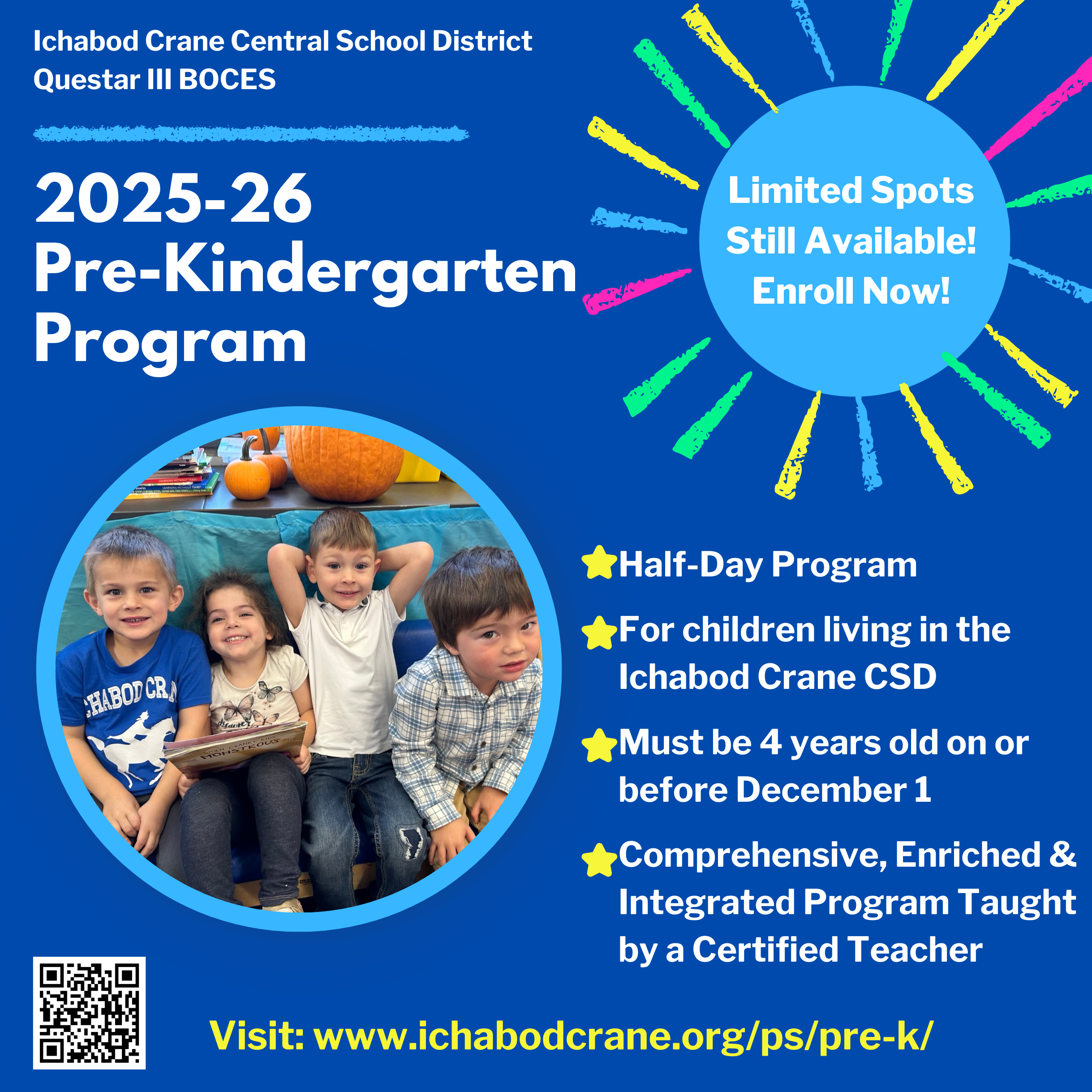 Enroll Now: Limited Spots Left for 25-26 Pre-K Program | Ichabod Crane ...